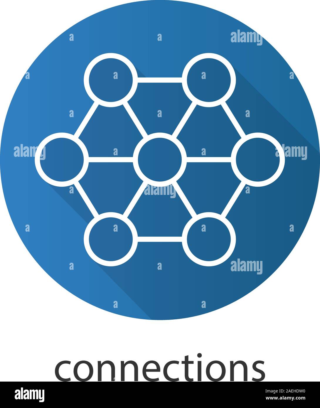 Connections flat linear long shadow icon. Interrelation abstract ...