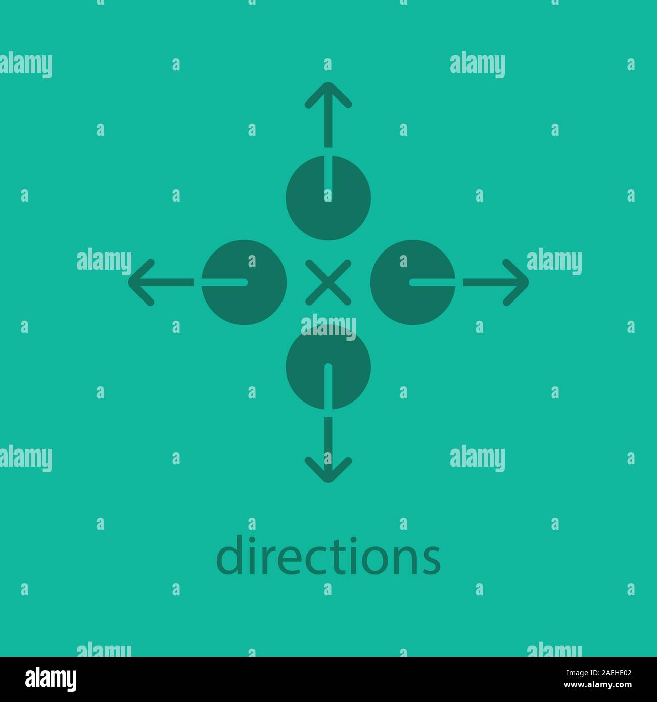 Directions symbol glyph color icon. Silhouette symbol. Abstract ...