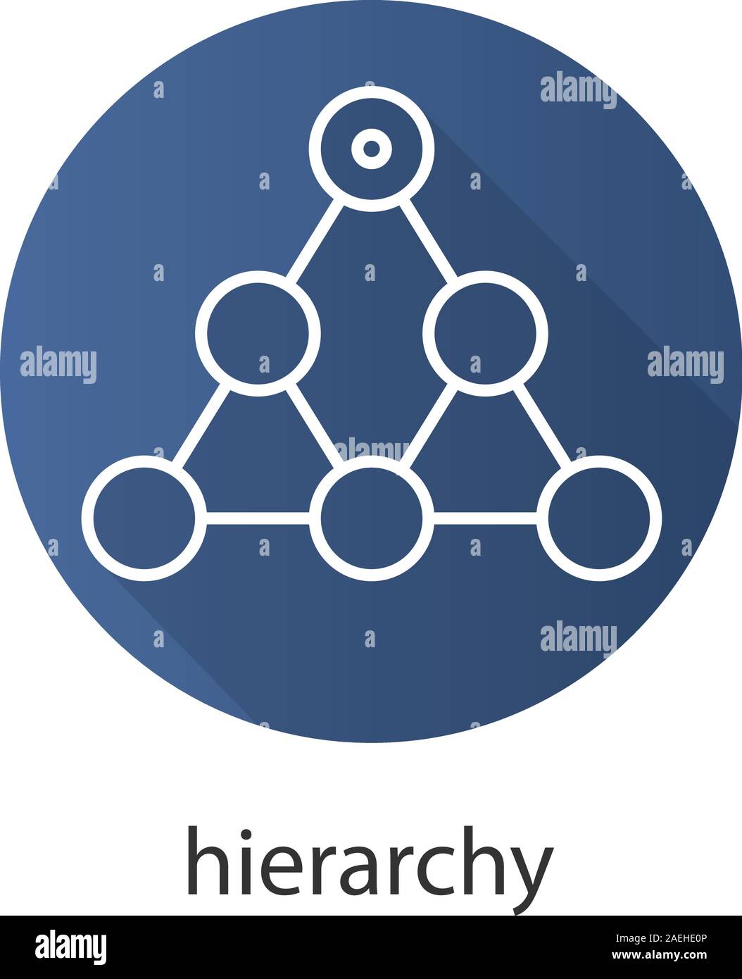 Hierarchy flat linear long shadow icon. Team building and structure ...