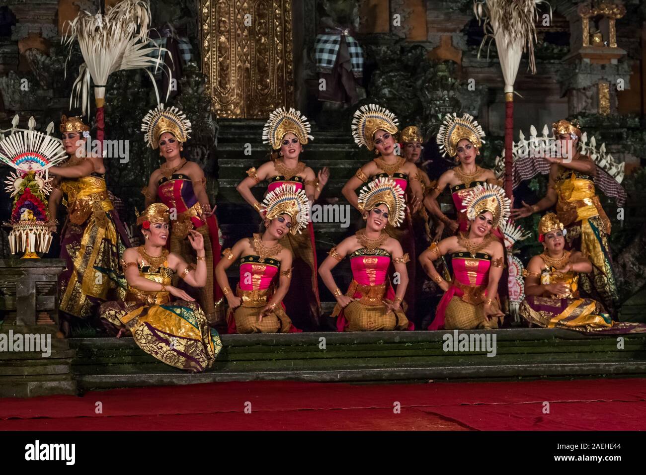 Traditional Balinese Janger performance under the stars in Ubud, Bali ...