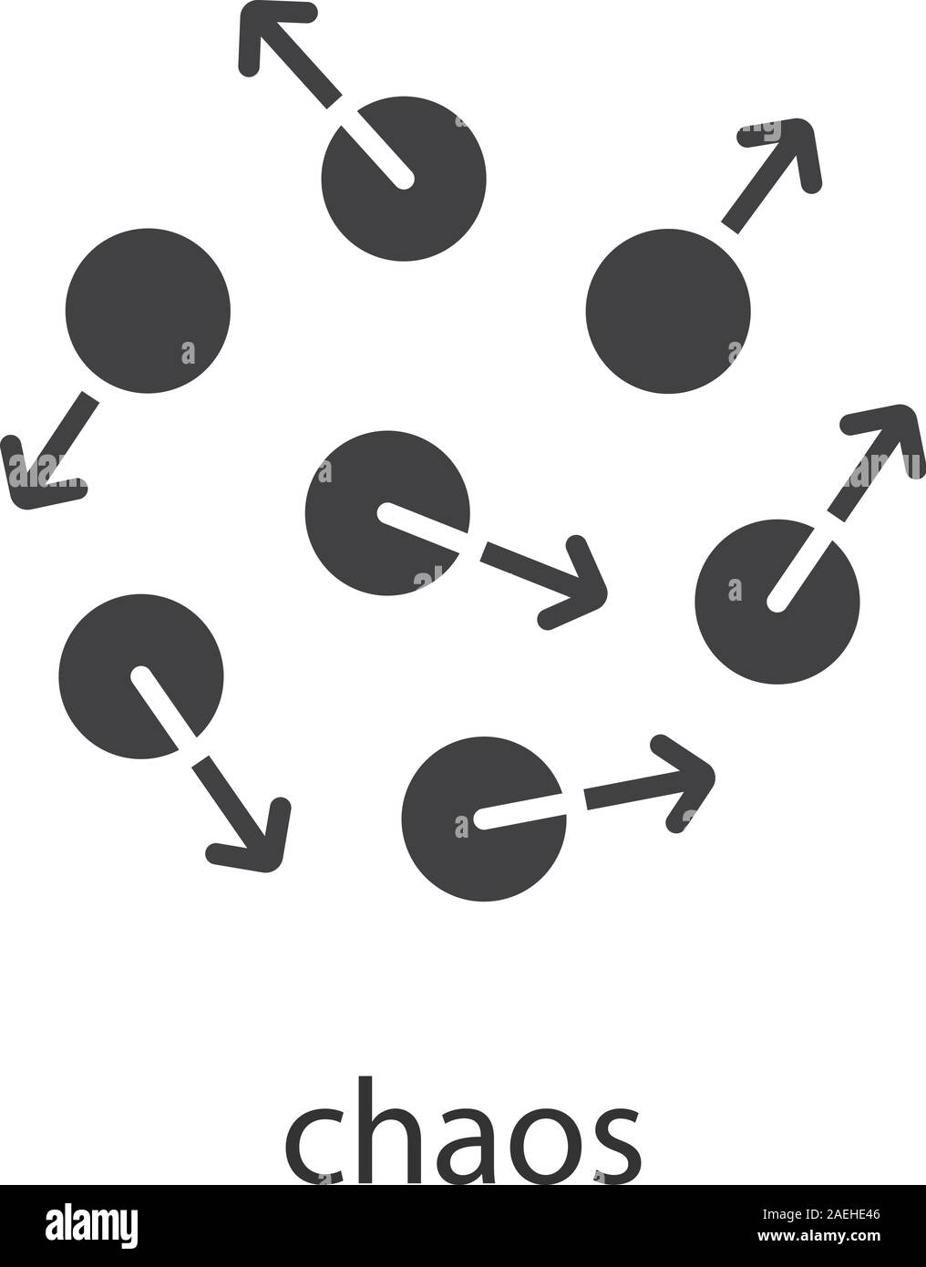 Chaos glyph icon. Silhouette symbol. Chaotic movement. Negative space ...