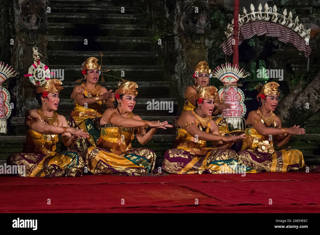 Traditional Balinese Janger performance under the stars in Ubud, Bali ...