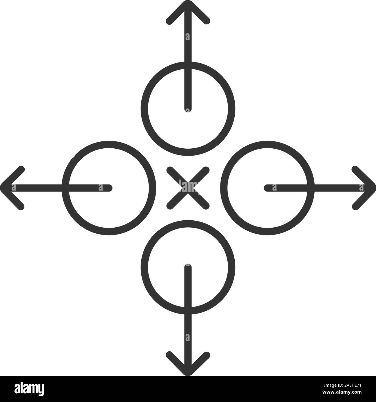 Directions symbol linear icon. Thin line illustration. Abstract ...