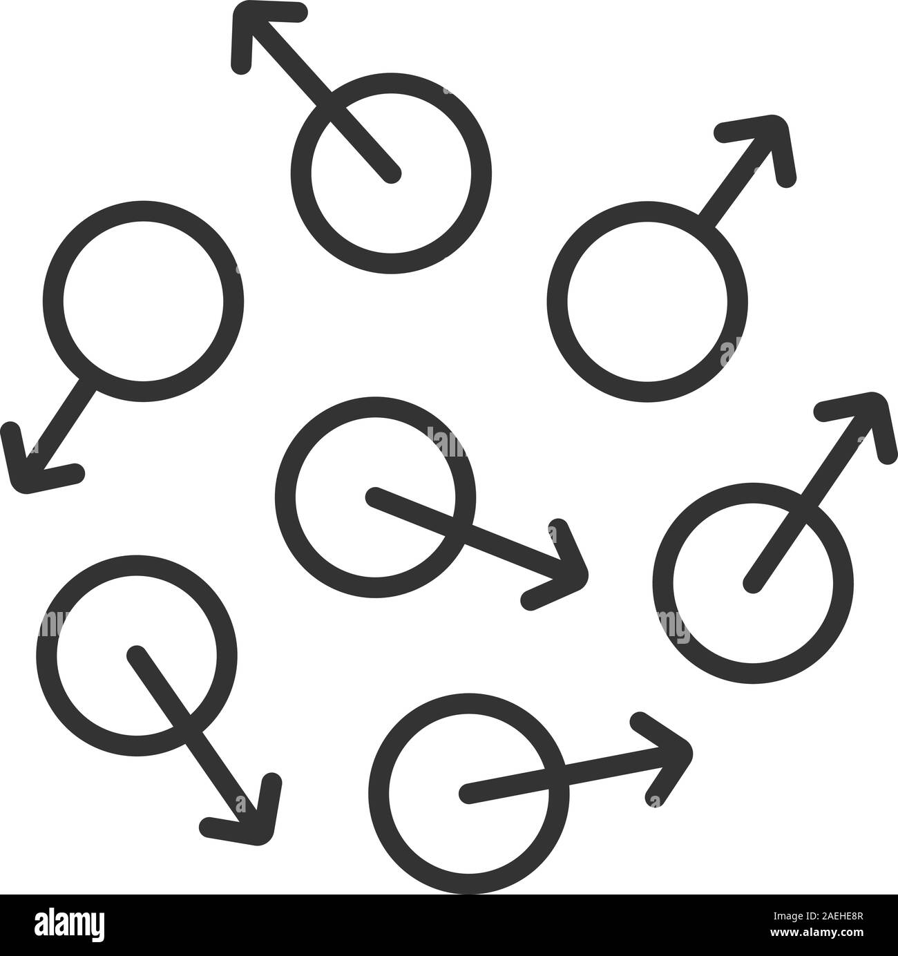 Chaos linear icon. Thin line illustration. Chaotic movement contour ...