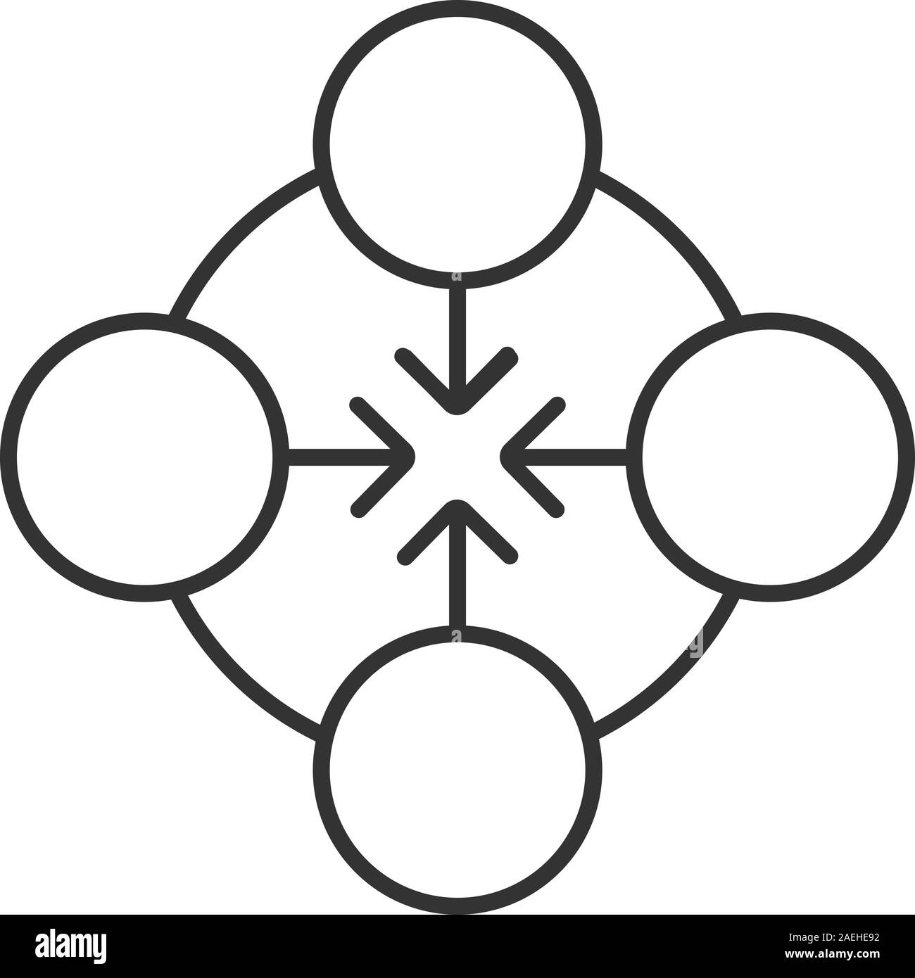 Concentration linear icon. Thin line illustration. Abstract metaphor ...