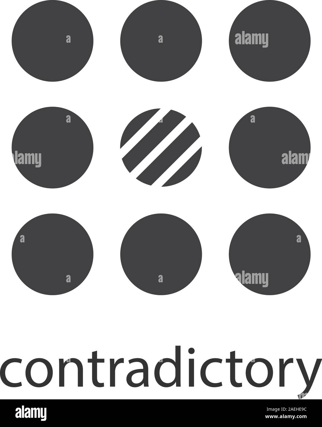 Contradictory glyph icon. Silhouette symbol. Abstract metaphor ...