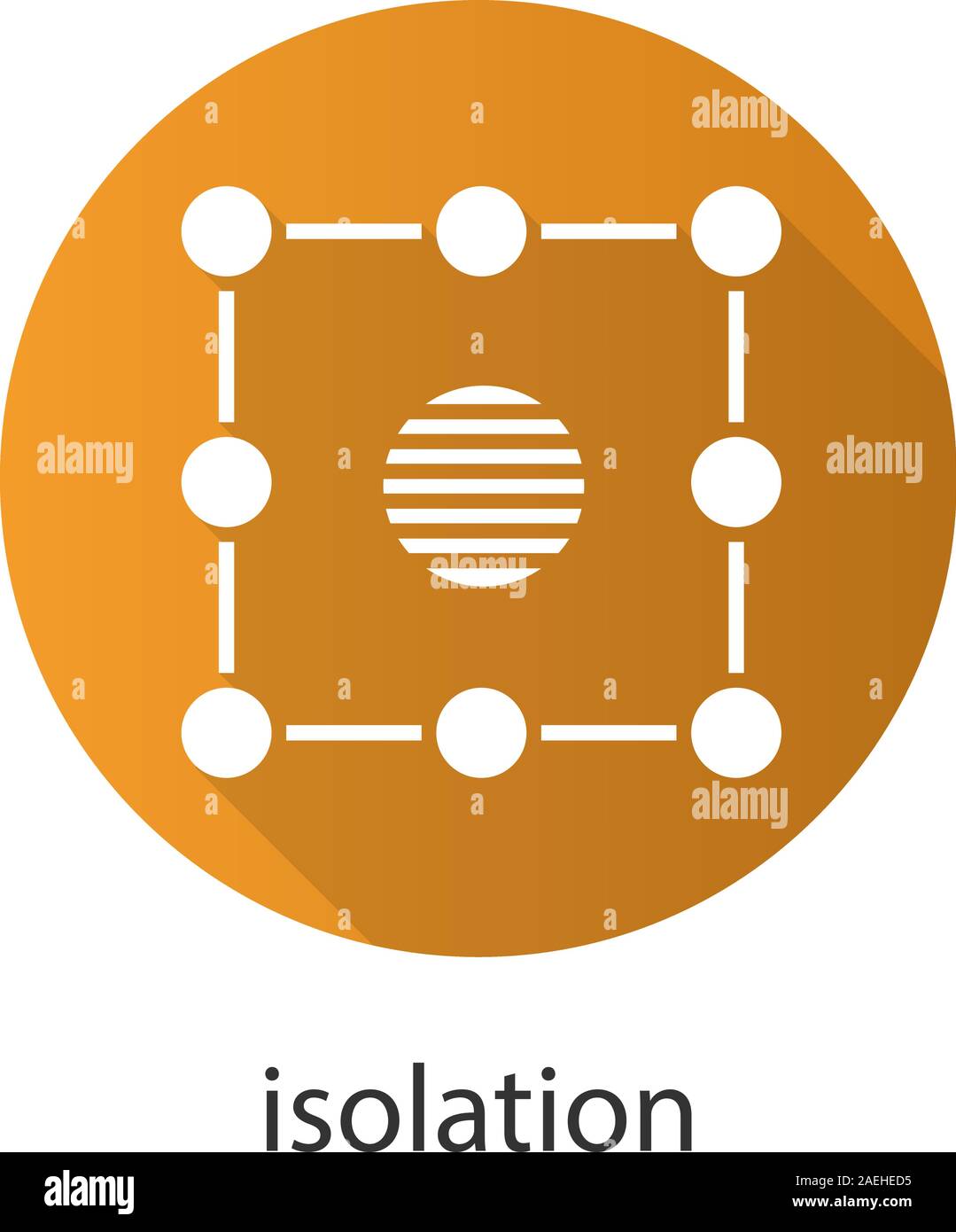 Isolation flat design long shadow icon. Insulation abstract metaphor ...