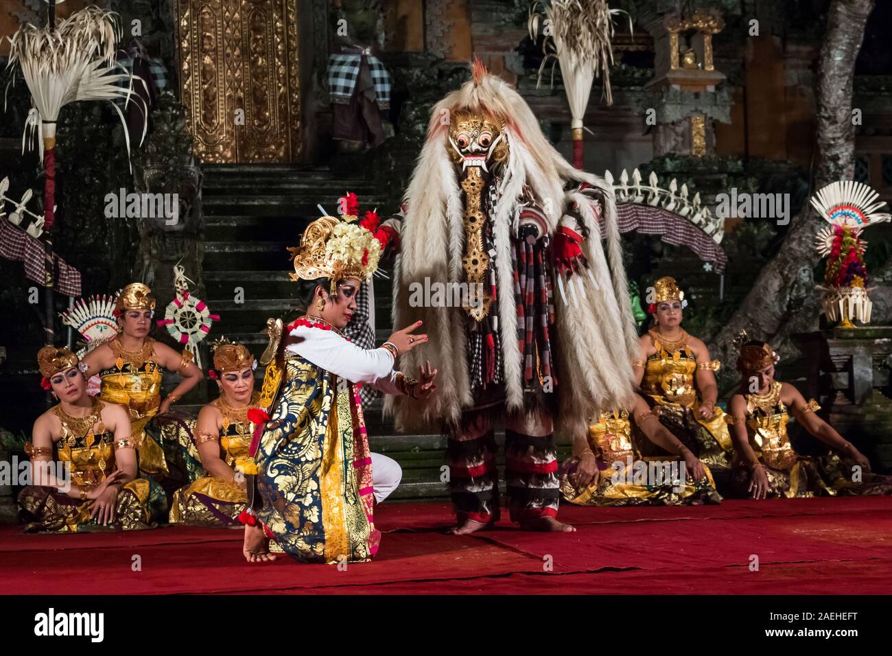 Traditional Balinese Janger performance under the stars in Ubud, Bali ...