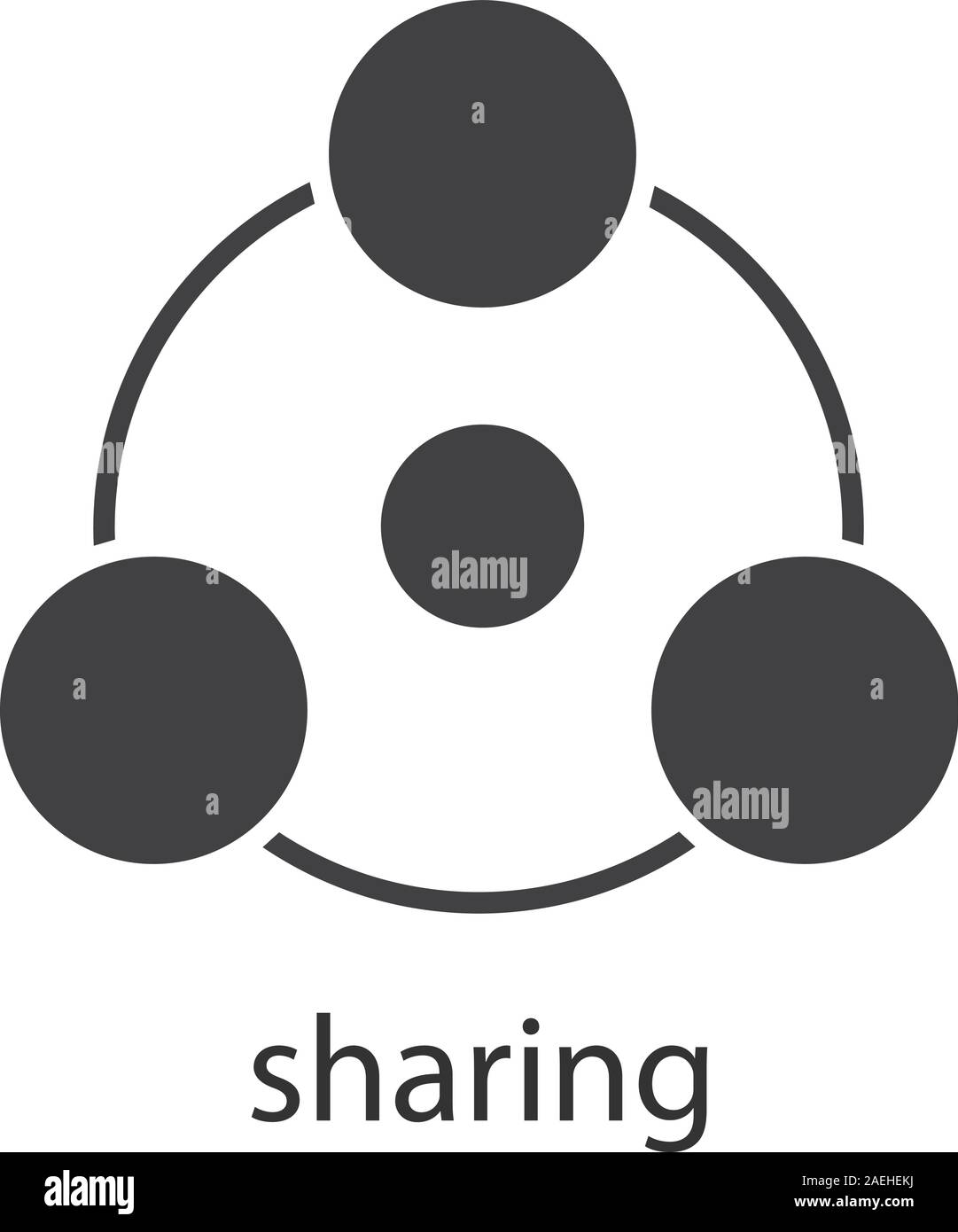 Sharing glyph icon. Silhouette symbol. Sharing abstract metaphor ...