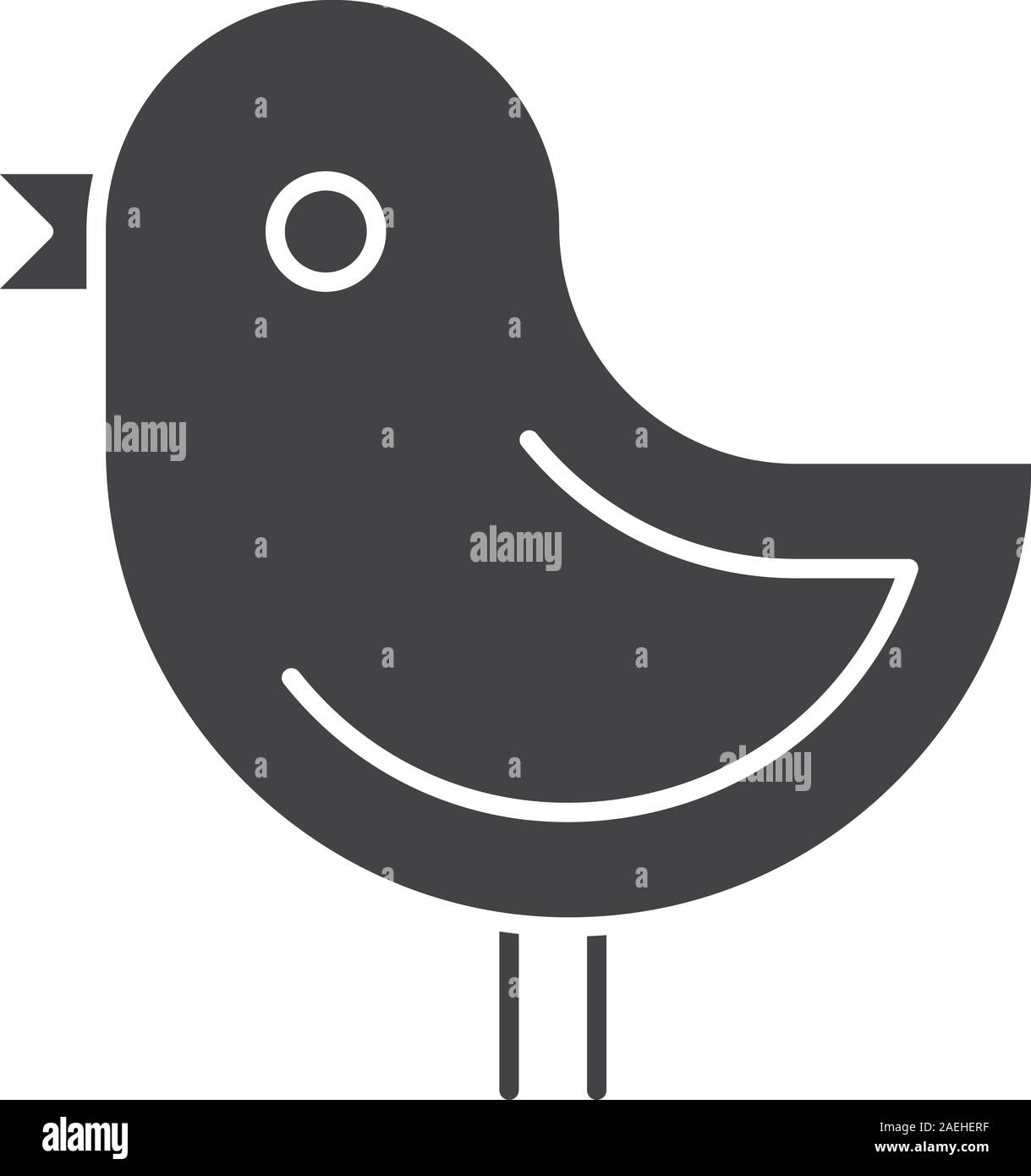 Chicken glyph icon. Silhouette symbol. Nestling. Negative space. Vector ...