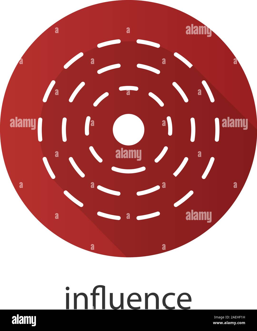 Influence abstract symbol. Flat design long shadow icon. Vector ...