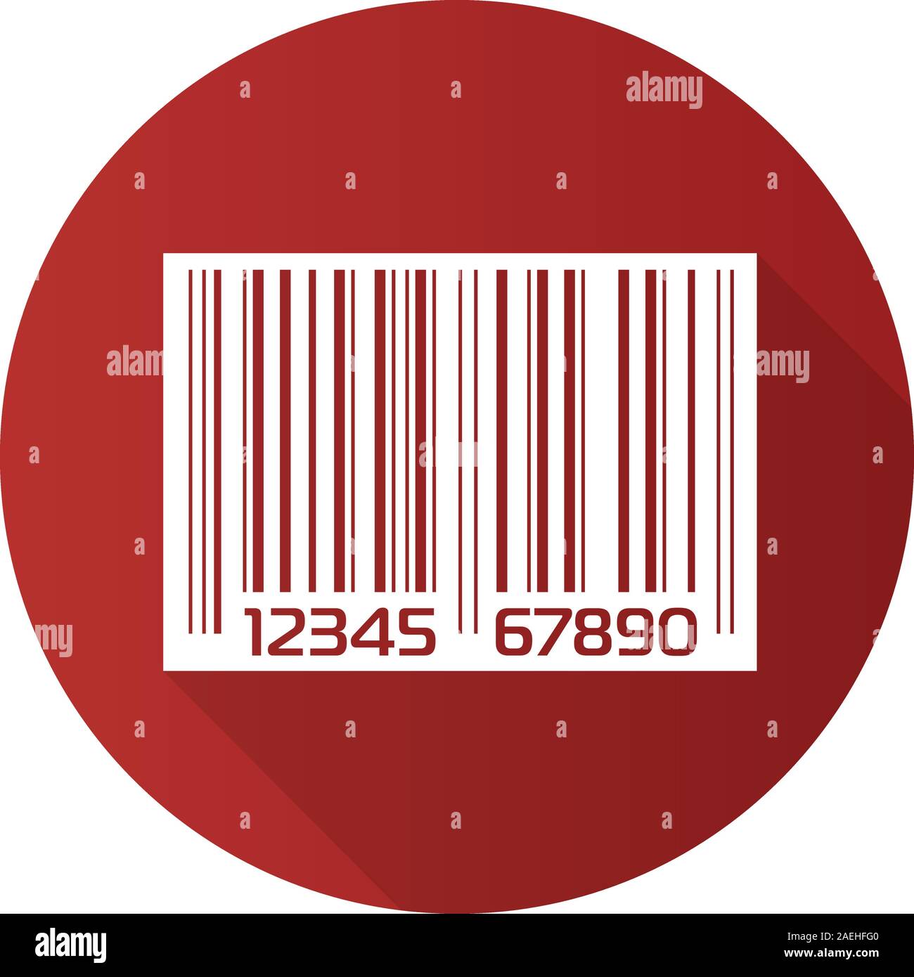 Barcode flat design long shadow icon. Vector silhouette symbol Stock ...