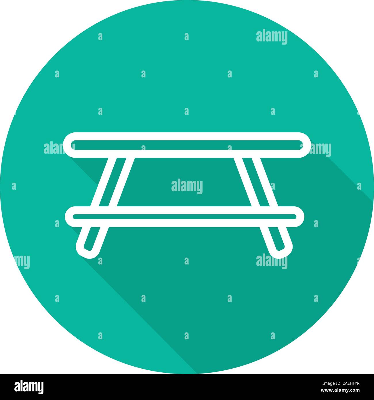 Wooden table flat linear long shadow icon. Vector line symbol Stock ...