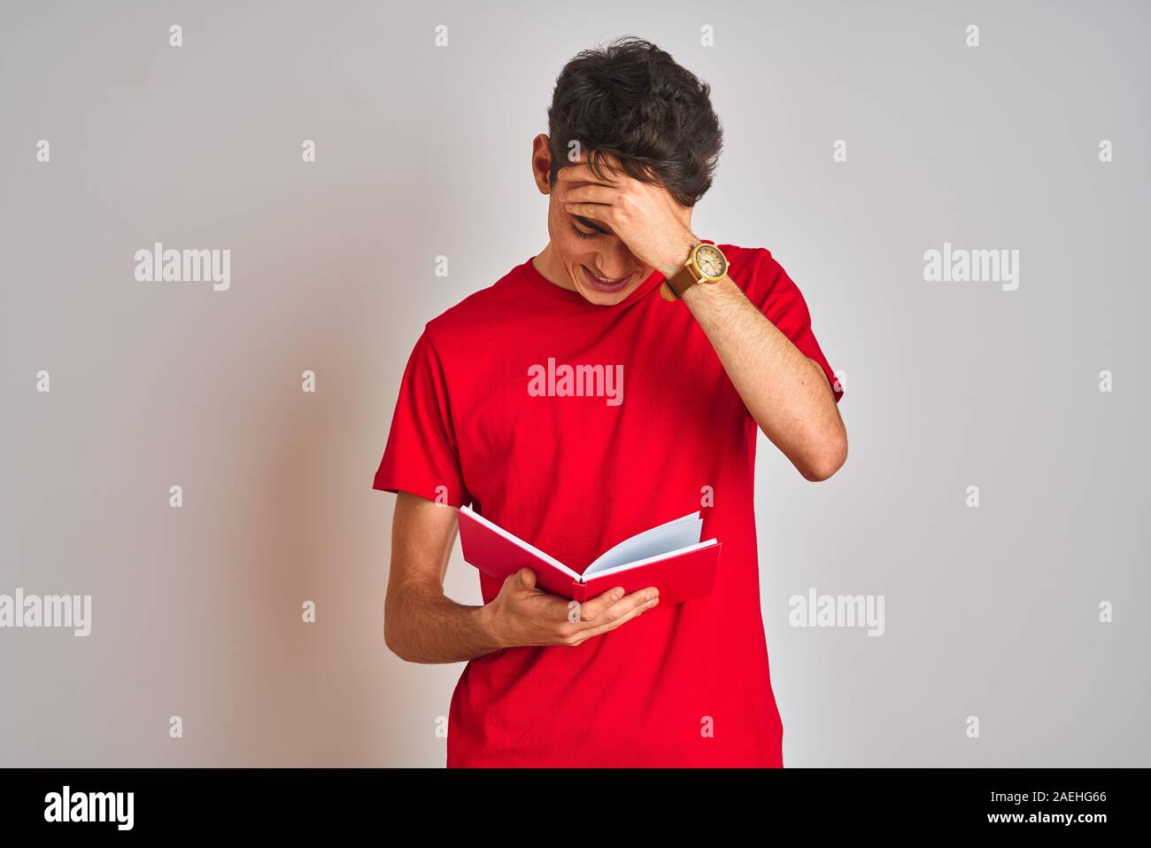 Teen boy confused reading hi-res stock photography and images - Alamy