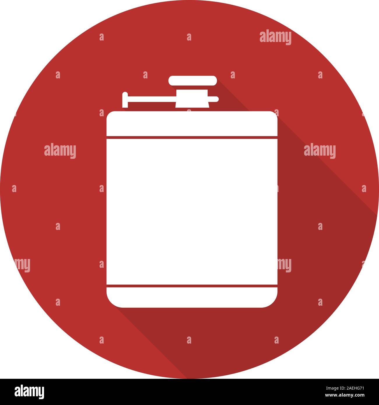 Hip flask flat design long shadow icon. Alcohol flask. Vector ...