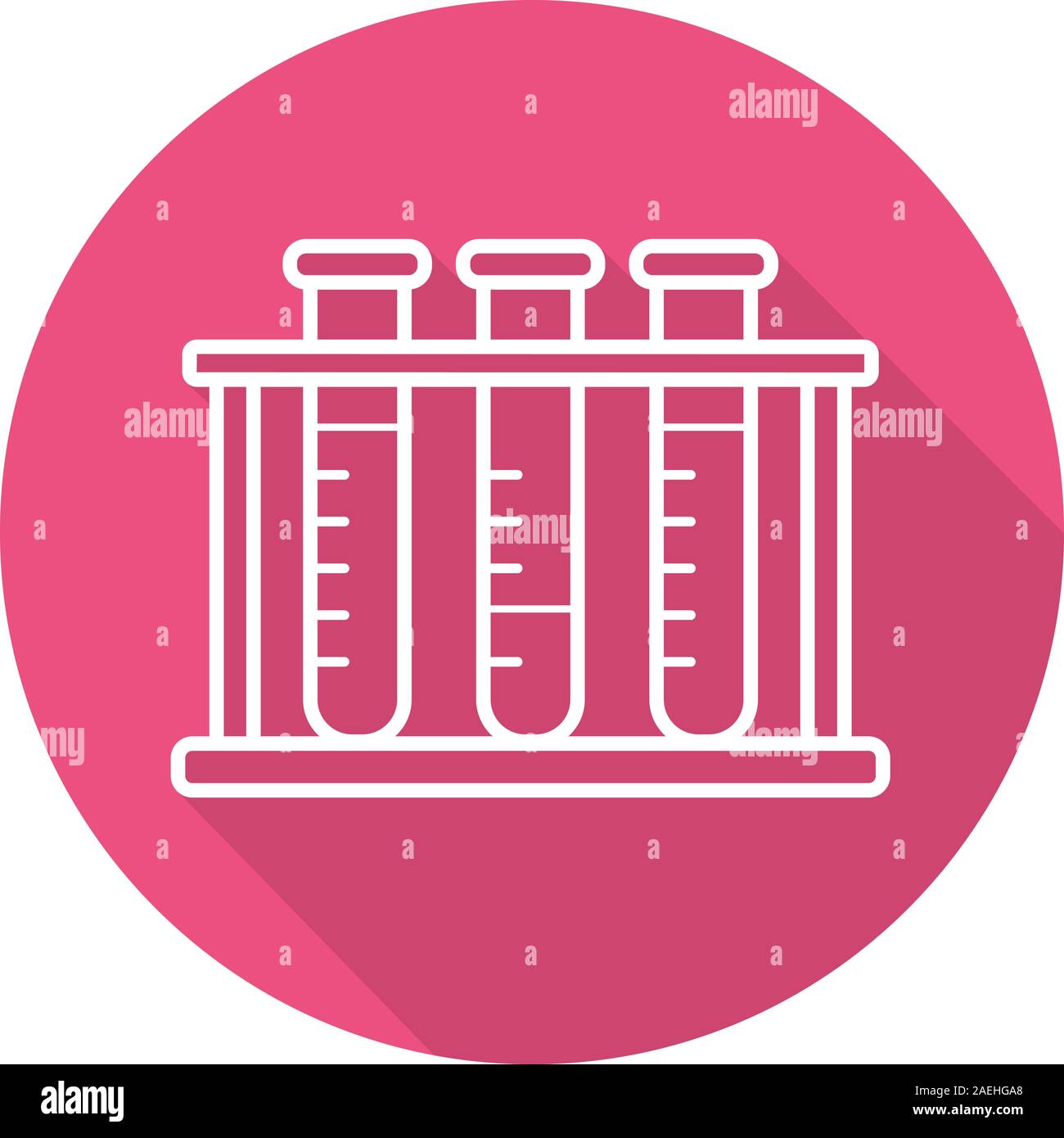 Test tubes rack. Flat linear long shadow icon. Chemical laboratory ...