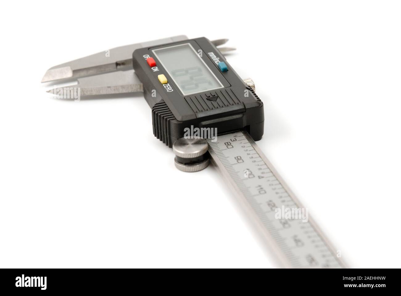 Tools collection - electronic digital caliper isolated on white ...