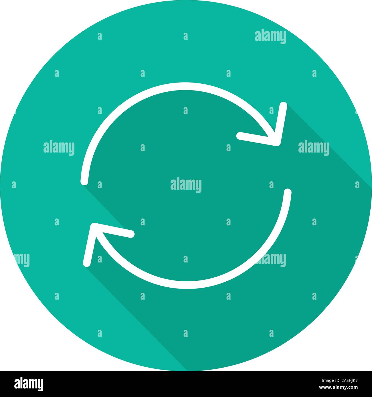 Money exchange flat linear long shadow icon. Refund. Vector line symbol ...
