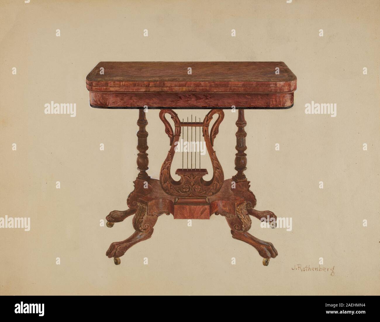 Joseph Rothenberg, Table (Lyre Pedestal), 1936 Table (Lyre Pedestal ...