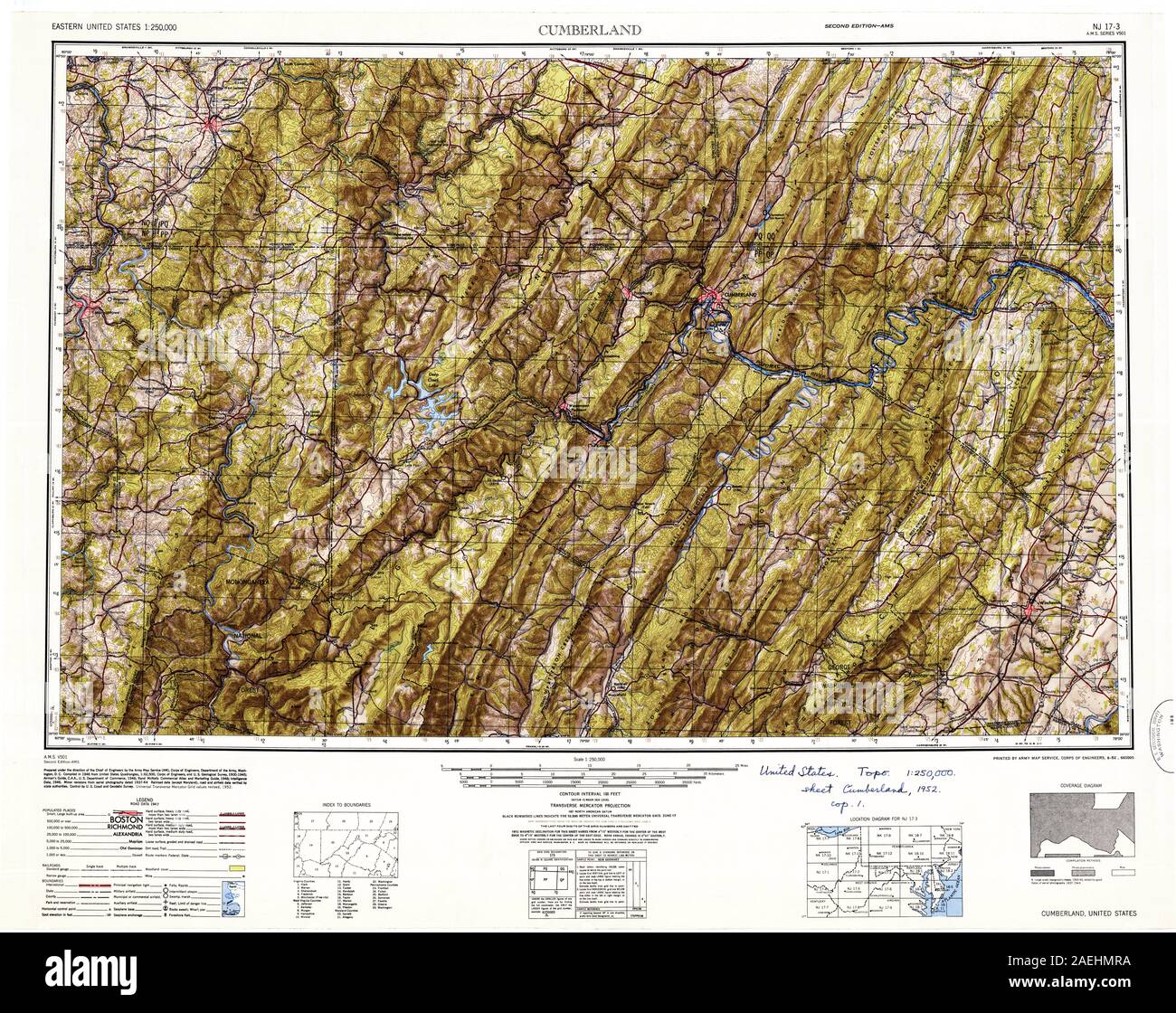 1952 maps hi-res stock photography and images - Alamy