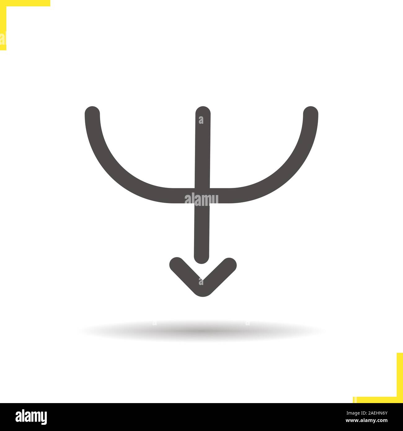 Download arrow icon. Drop shadow silhouette symbol. Negative space ...