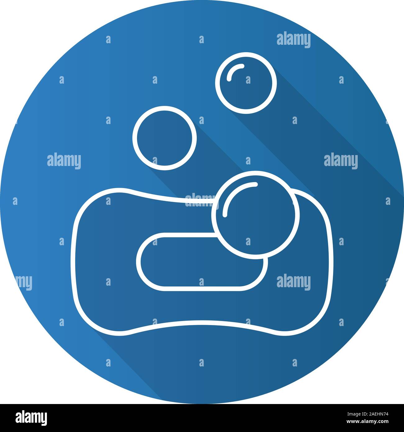 Sponge with bubbles. Flat linear long shadow icon. Spa salon. Vector ...