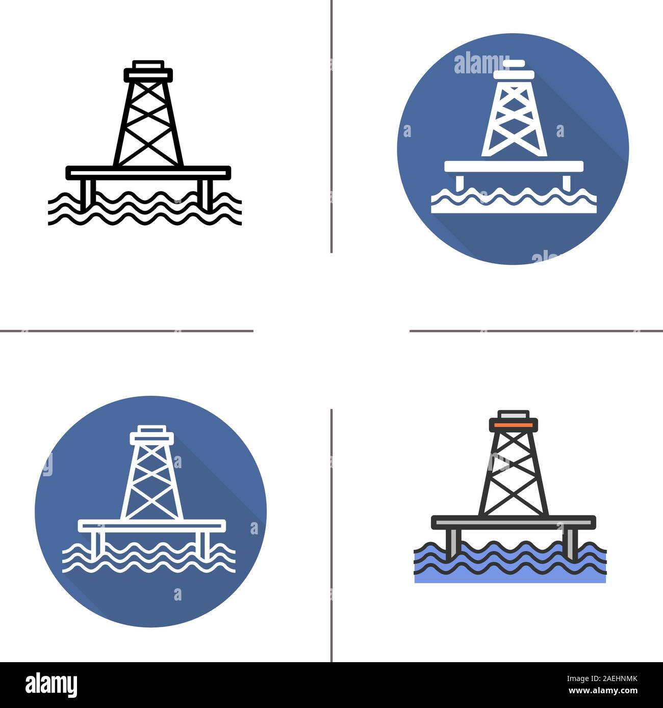 Off shore oil rig vector vectors Stock Vector Images - Alamy