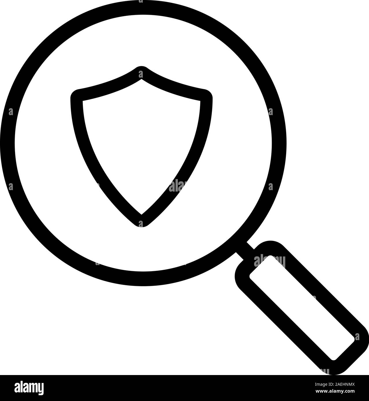Antivirus program search linear icon. Thin line illustration ...