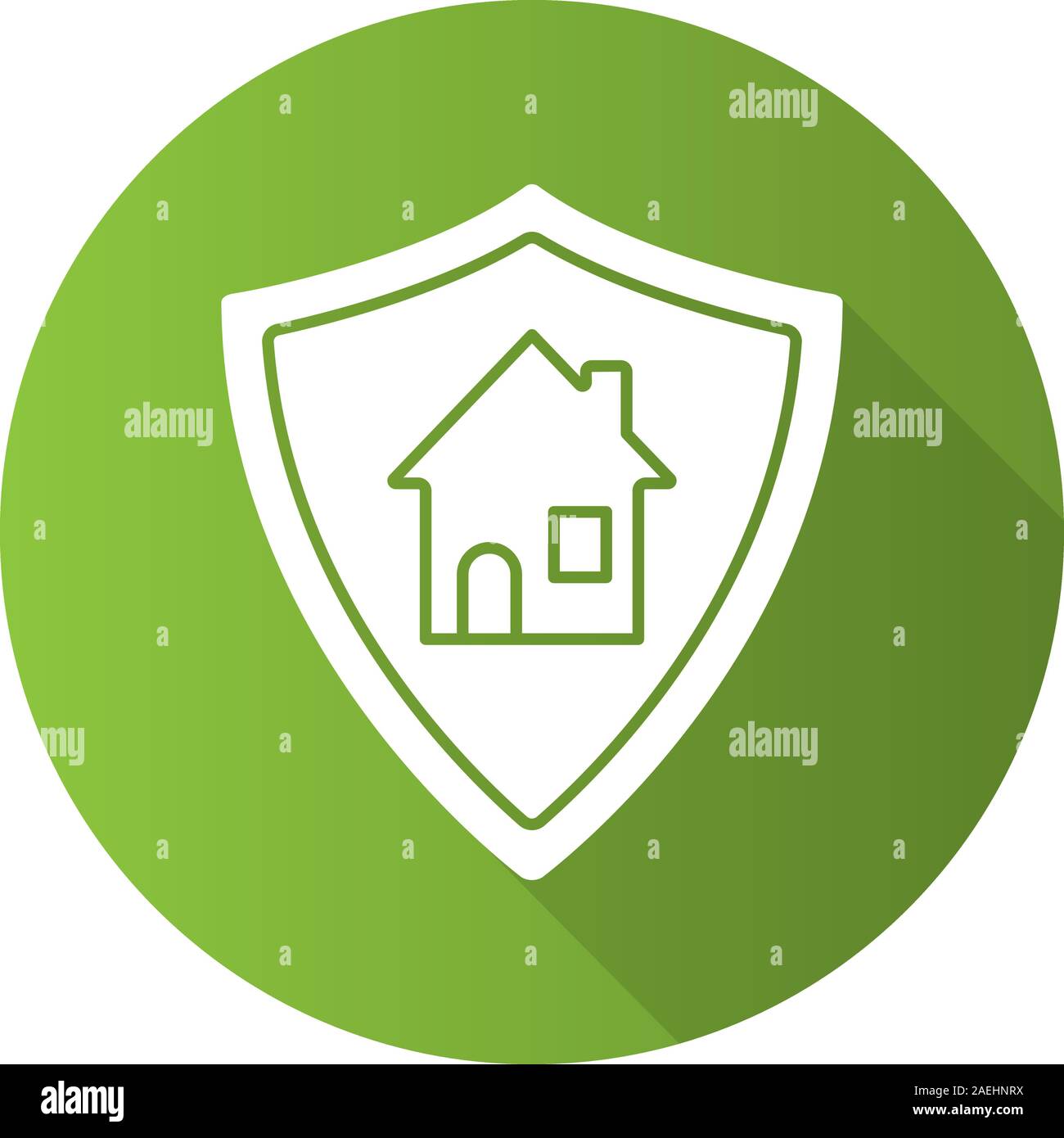 Real estate security. Flat design long shadow icon. Smart home ...
