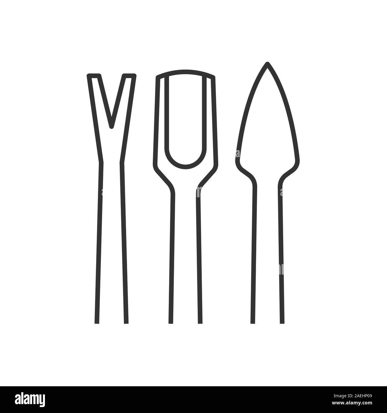 Manicure equipment linear icon. Thin line illustration. Cuticle pusher ...