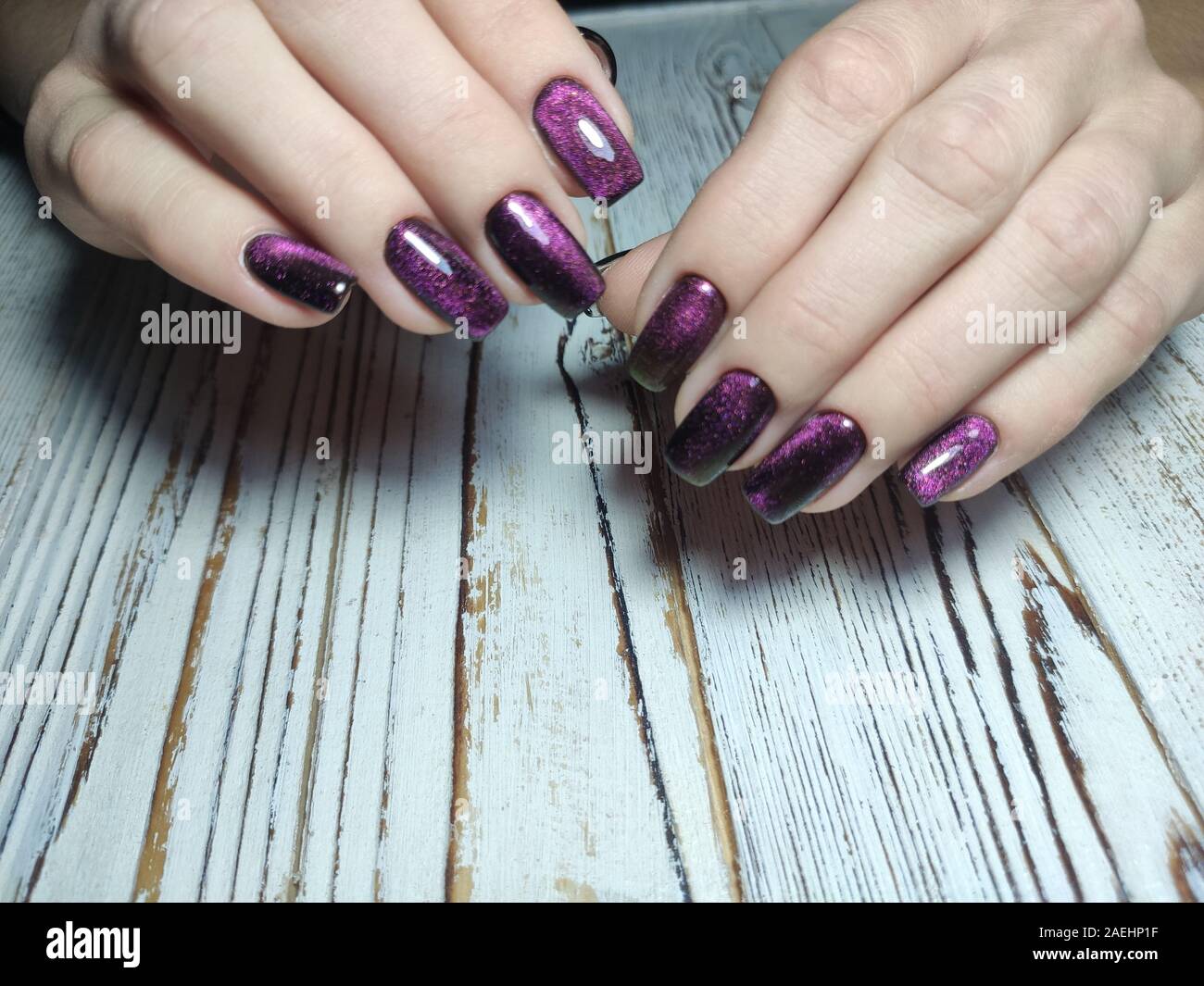 fashion manicure with a design on a beautiful texture Stock Photo - Alamy