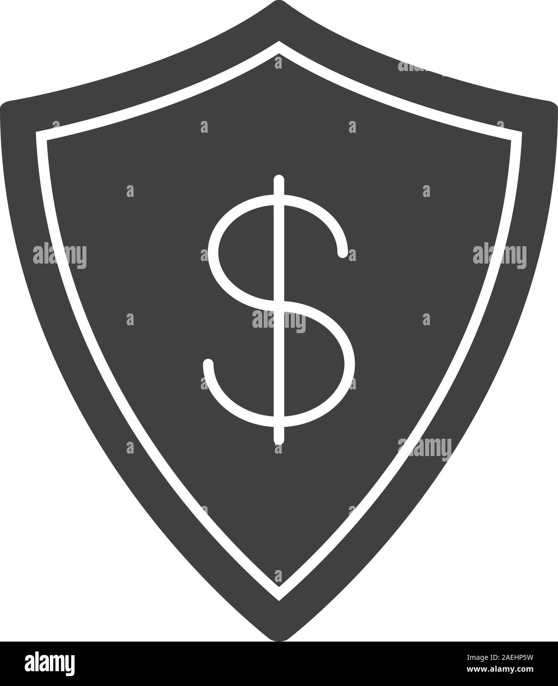 Money security glyph icon. Silhouette symbol. Bank savings protection ...