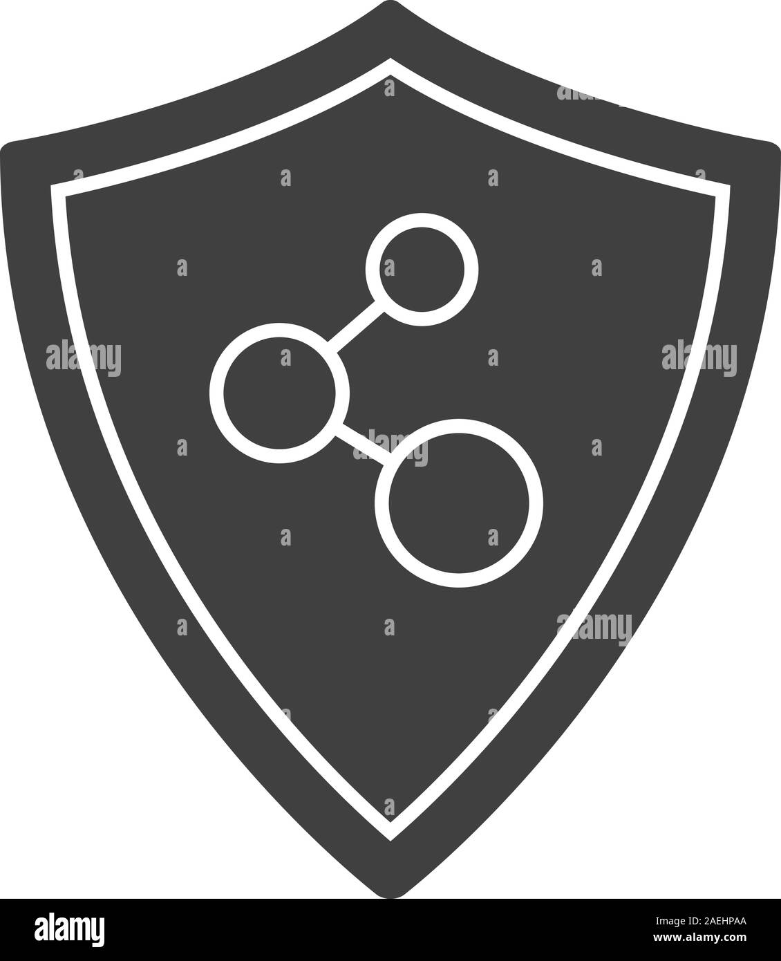 Network connection security glyph icon. Silhouette symbol. Protection ...