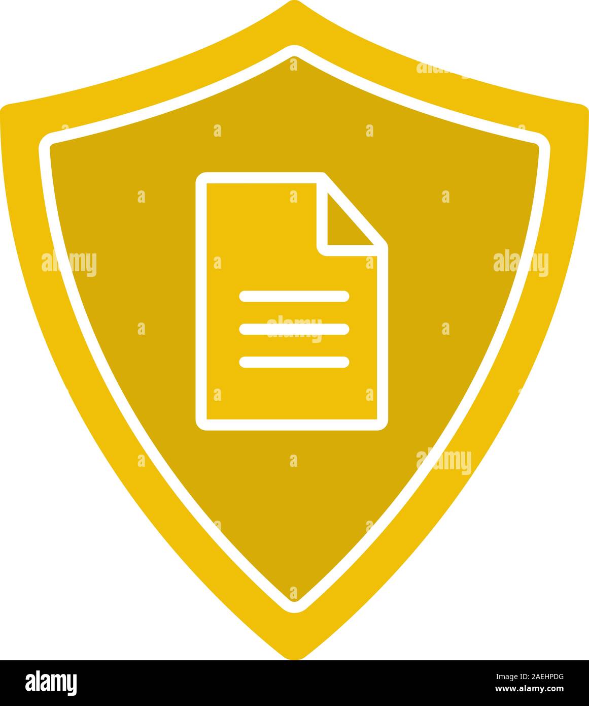 Personal document security glyph color icon. Protection shield with ...
