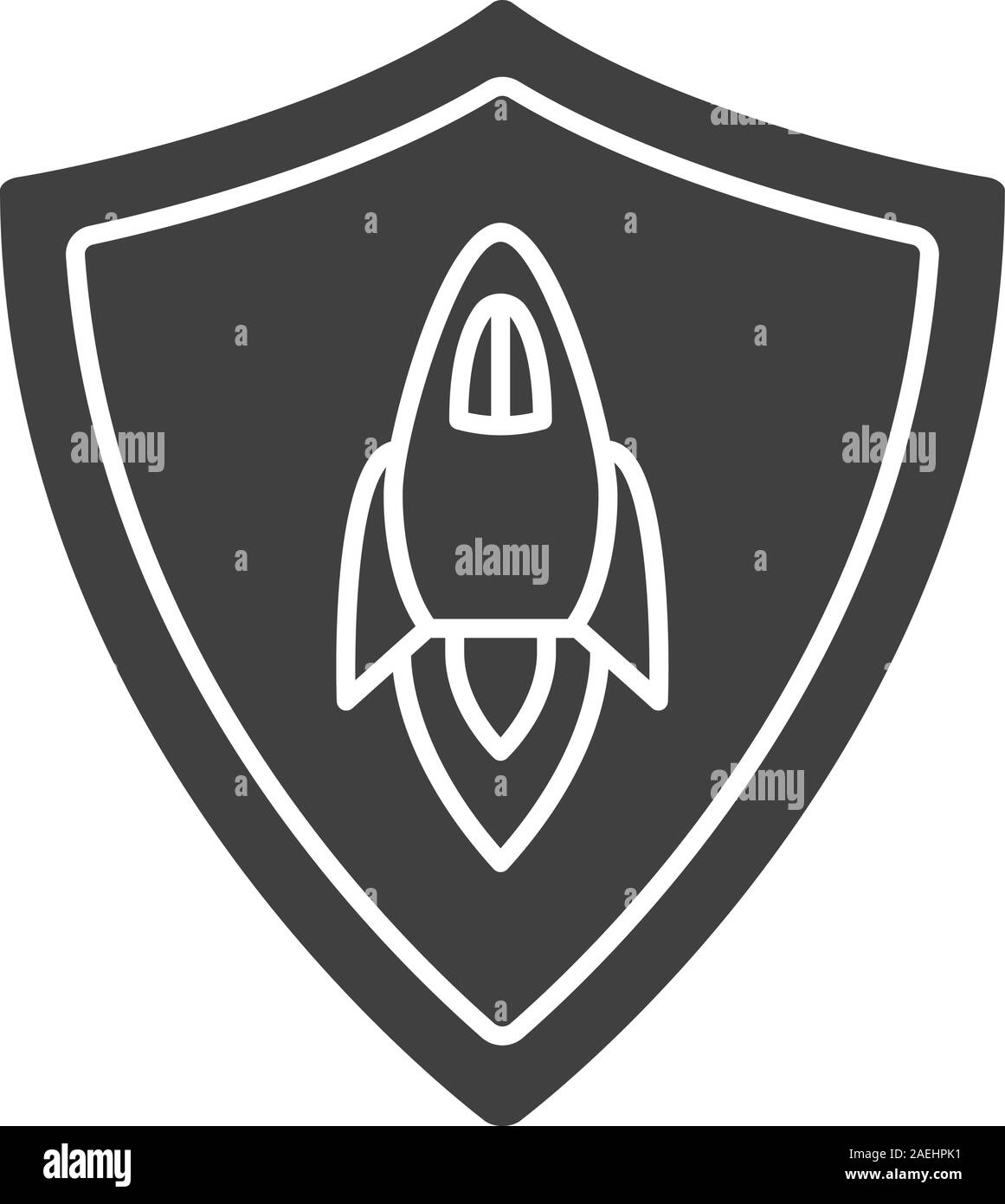 Startup projects protection glyph icon. Silhouette symbol. Security ...