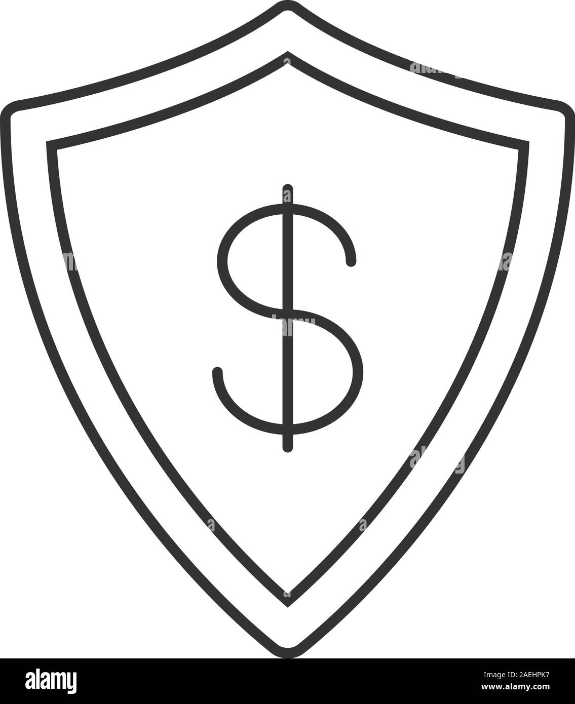 Money security linear icon. Thin line illustration. Bank savings ...