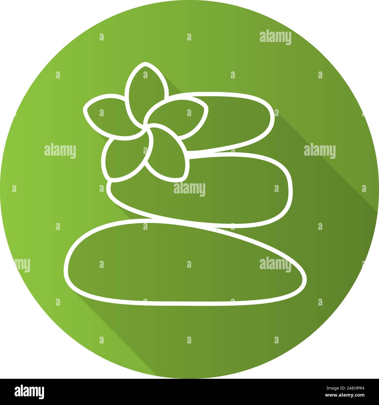Stones For Massage Flat Linear Long Shadow Icon Spa Salon Vector Line