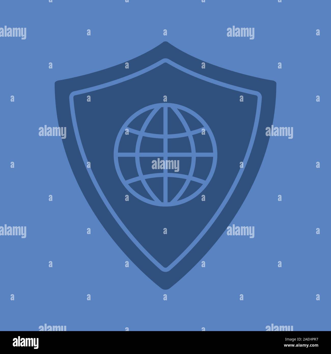 Network security glyph color icon. Silhouette symbol. Protection shield ...