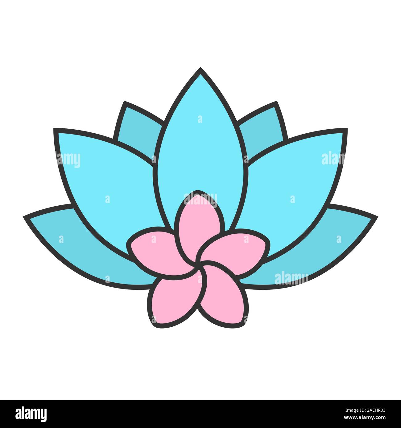 Spa salon flowers color icon. Aromatherapy plumeria and lotus. Isolated ...