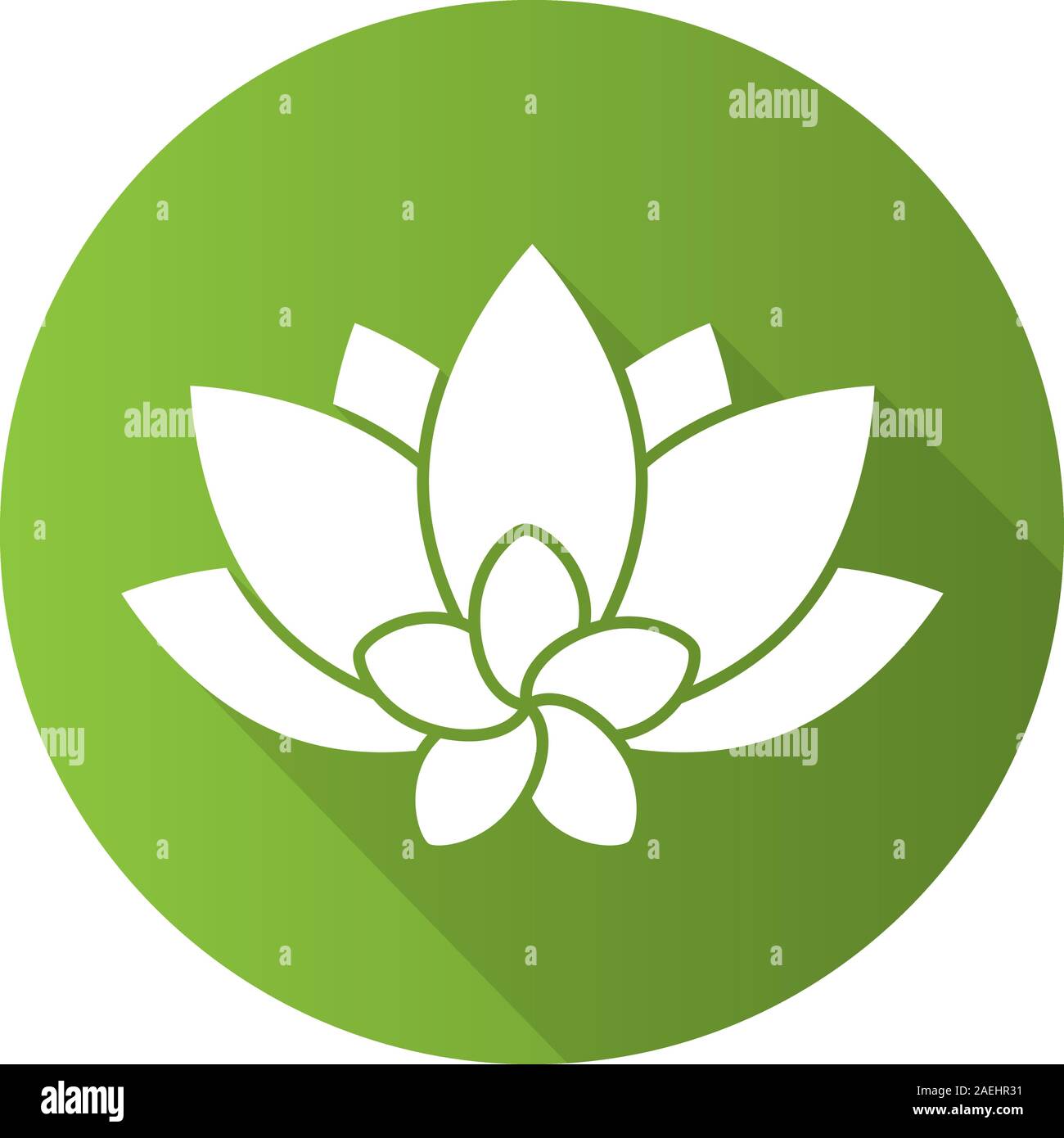 Spa salon flowers flat design long shadow icon. Aromatherapy plumeria ...