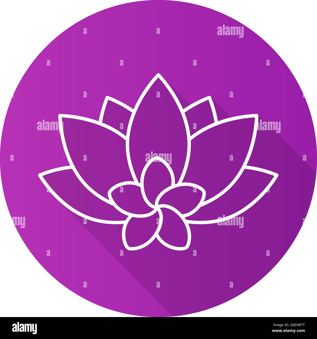 Spa salon flowers flat linear long shadow icon. Aromatherapy plumeria ...