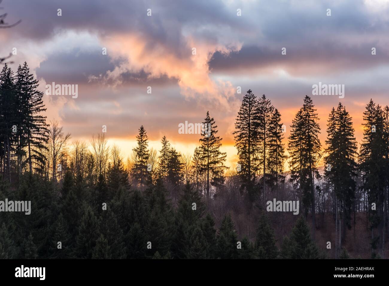 dramatic sunset sky and clouds replacement background pattern landscape ...