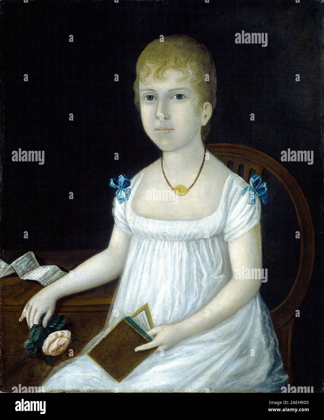 Portrait of Adelina Morton by Joshua Johnson around 1810 depicting ...