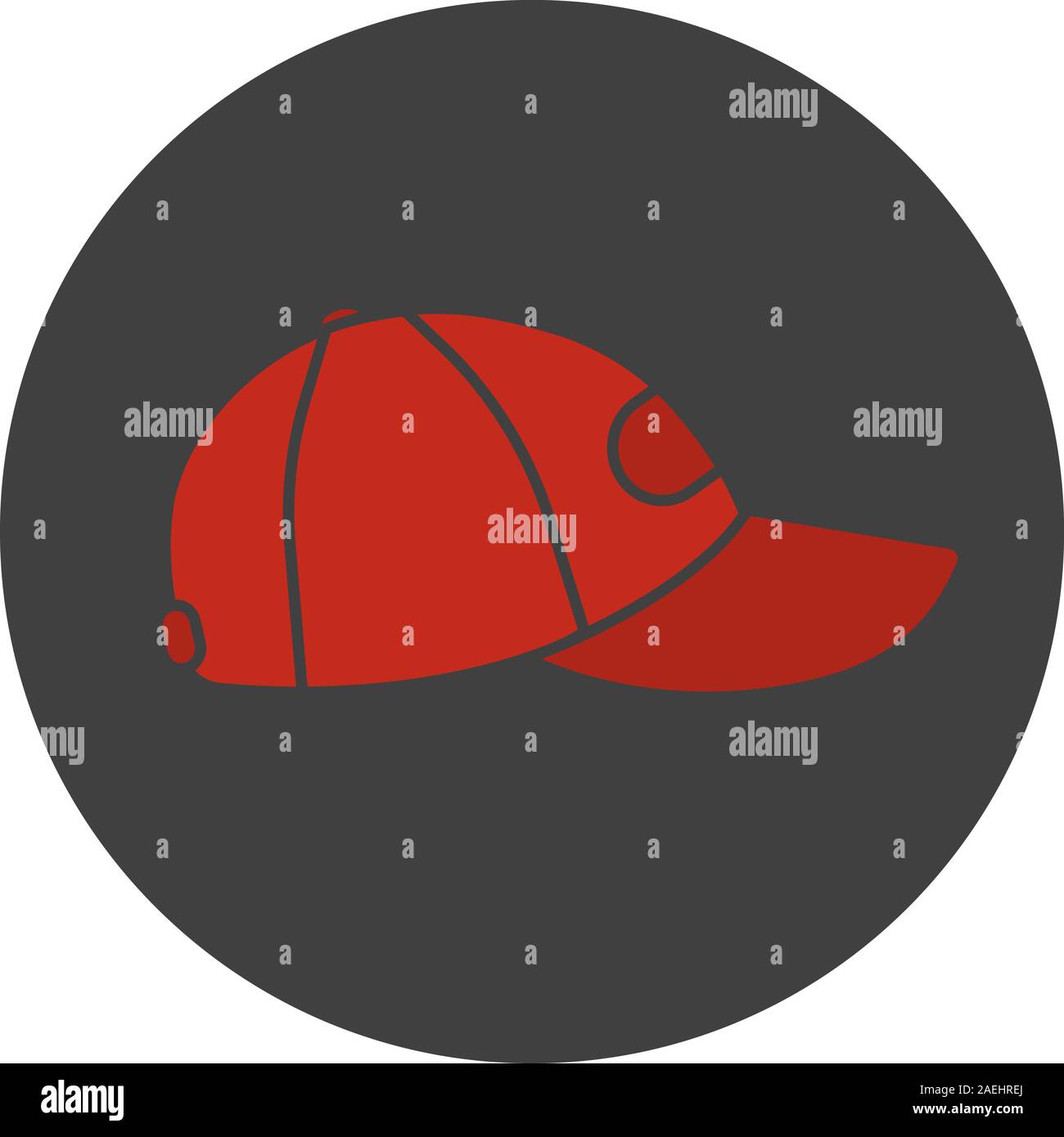 Baseball cap glyph color icon. Silhouette symbol on black background ...