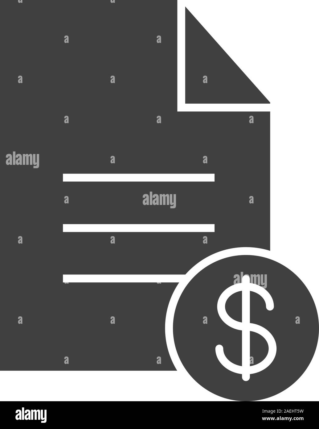 Contract glyph icon. Business agreement silhouette symbol. Document ...