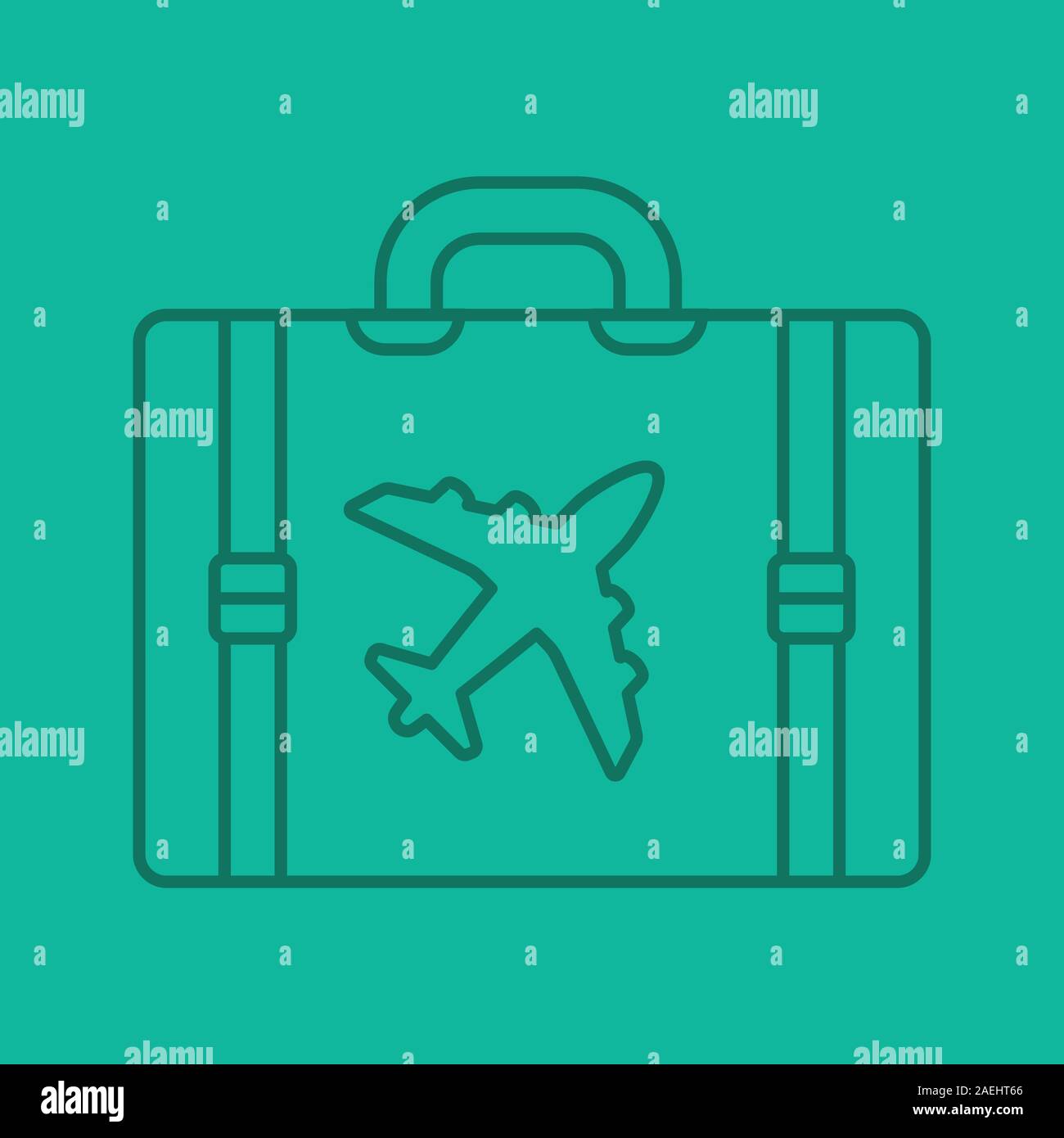 Travel luggage suitcase color linear icon. Thin line contour symbols on ...