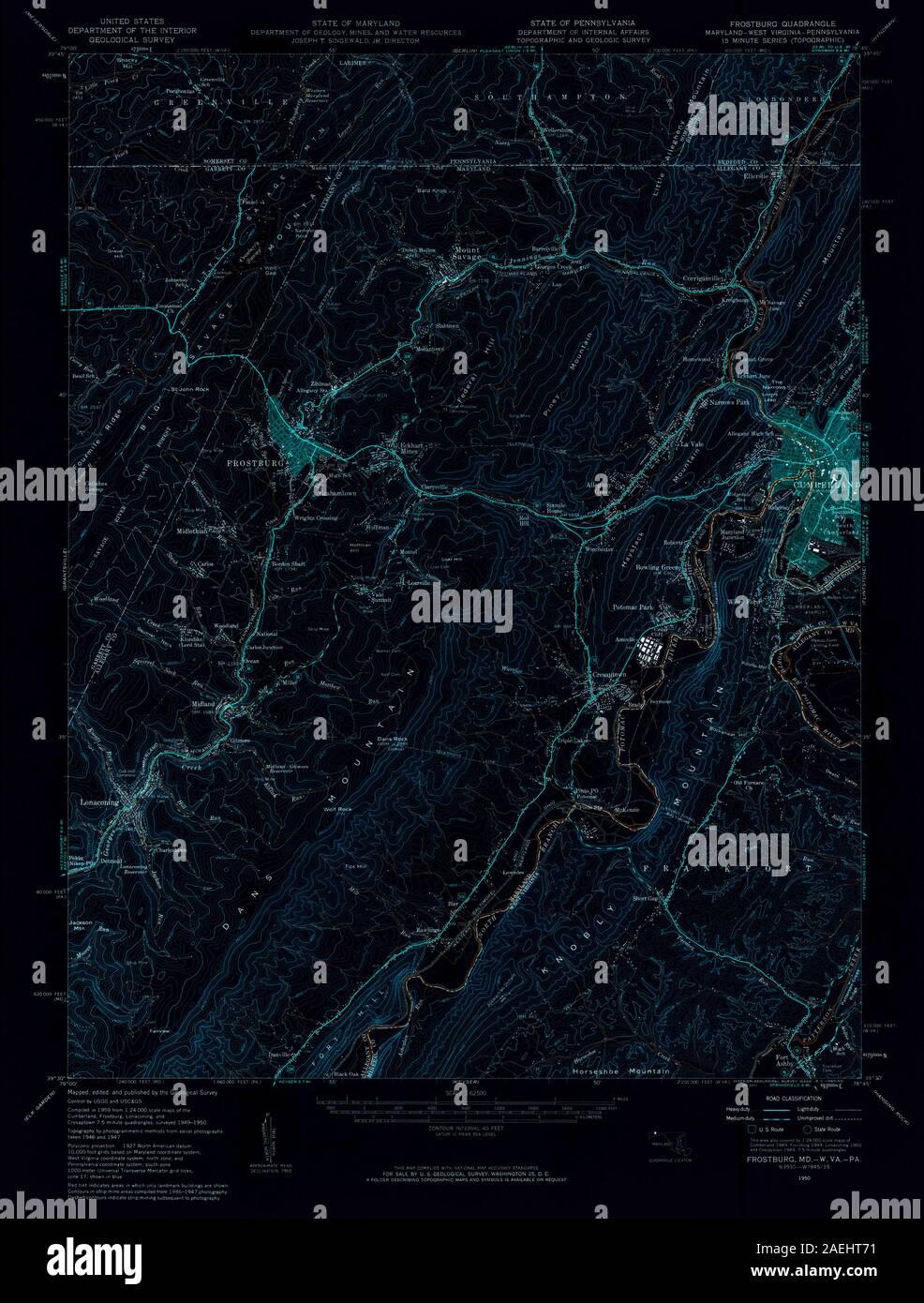 MD Frostburg 461433 1950 62500 Inverted Stock Photo - Alamy
