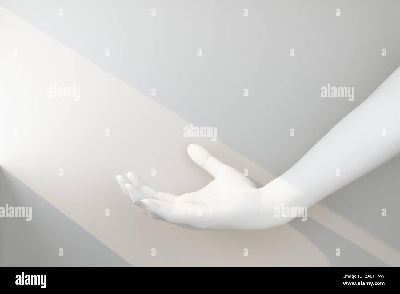 gesture with white hand holding an invisible. 3d rendering Stock Photo ...