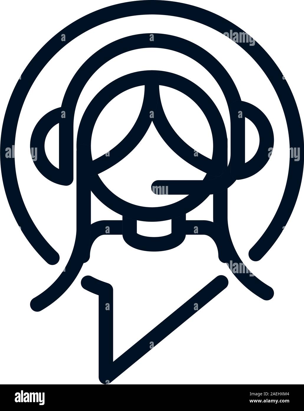 Female operator headphones Black and White Stock Photos & Images - Alamy