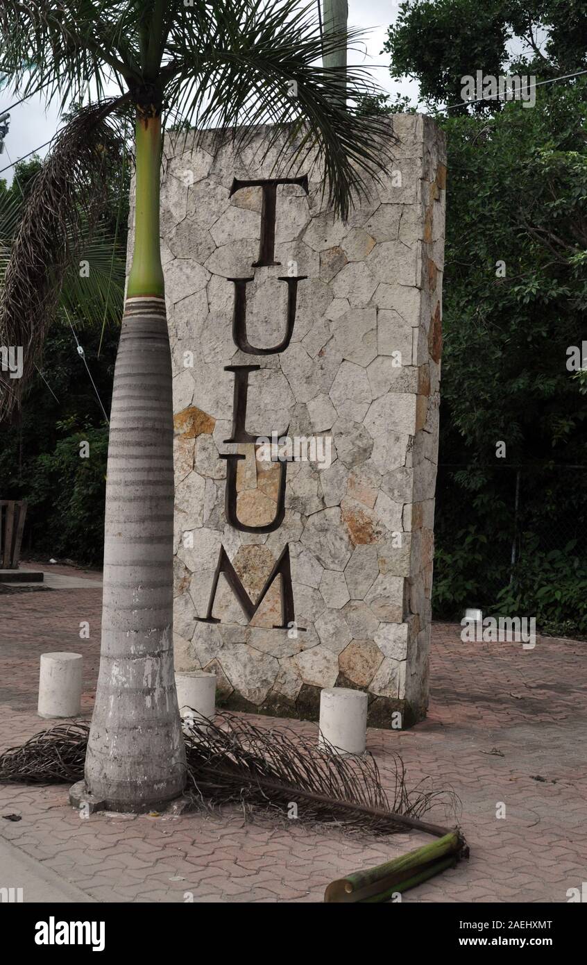 A Large Sign for "TULUM" written vertically. This is located on the ...